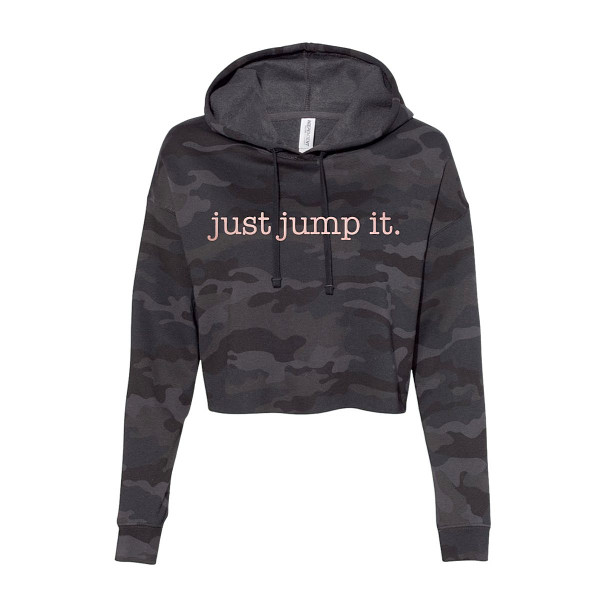 Equine & Design Just Jump It Crop Hoodie- Sweatshirts