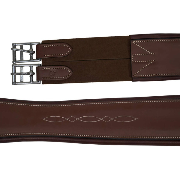 Huntley Fancy Stitch Padded Leather Girth