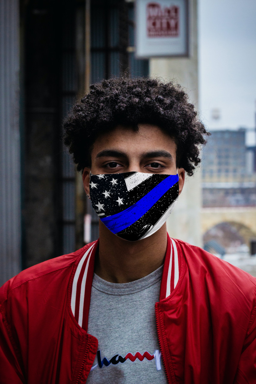 Thin Blue Line Face Mask - Jefferson St. Designs