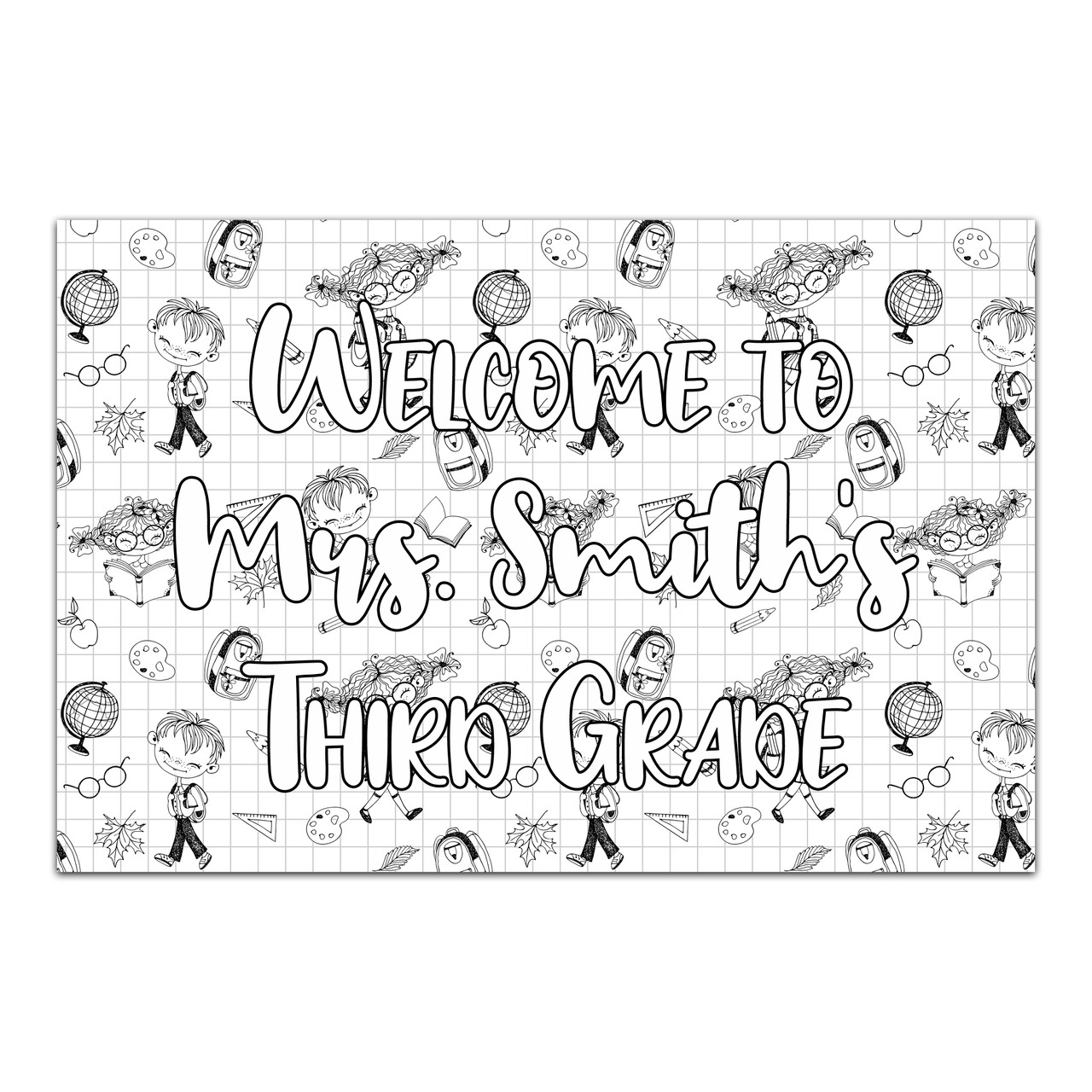 Custom School Kids - Giant Coloring Poster - Jefferson St. Designs