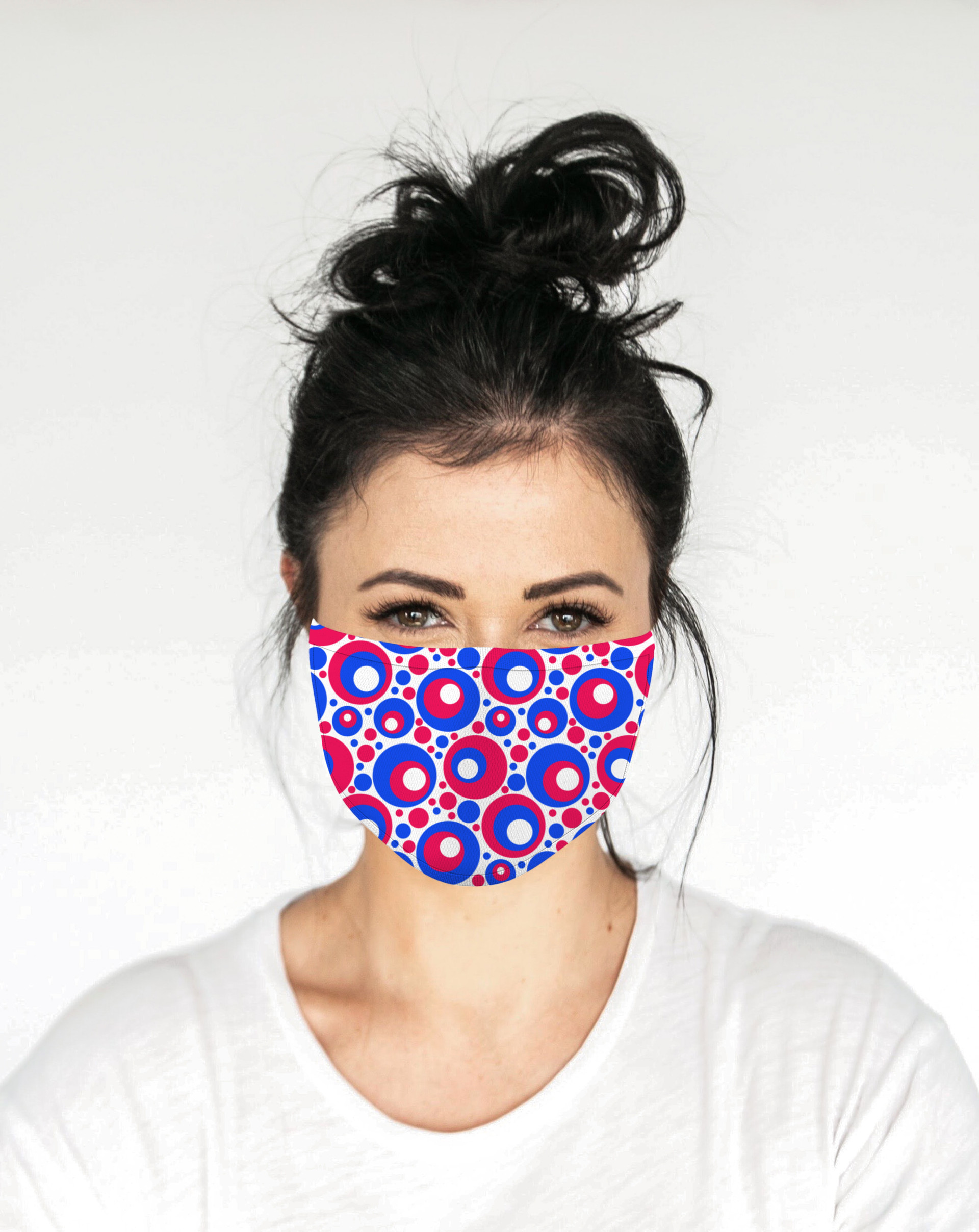 Red White and Blue Circles Face Mask - Jefferson St. Designs