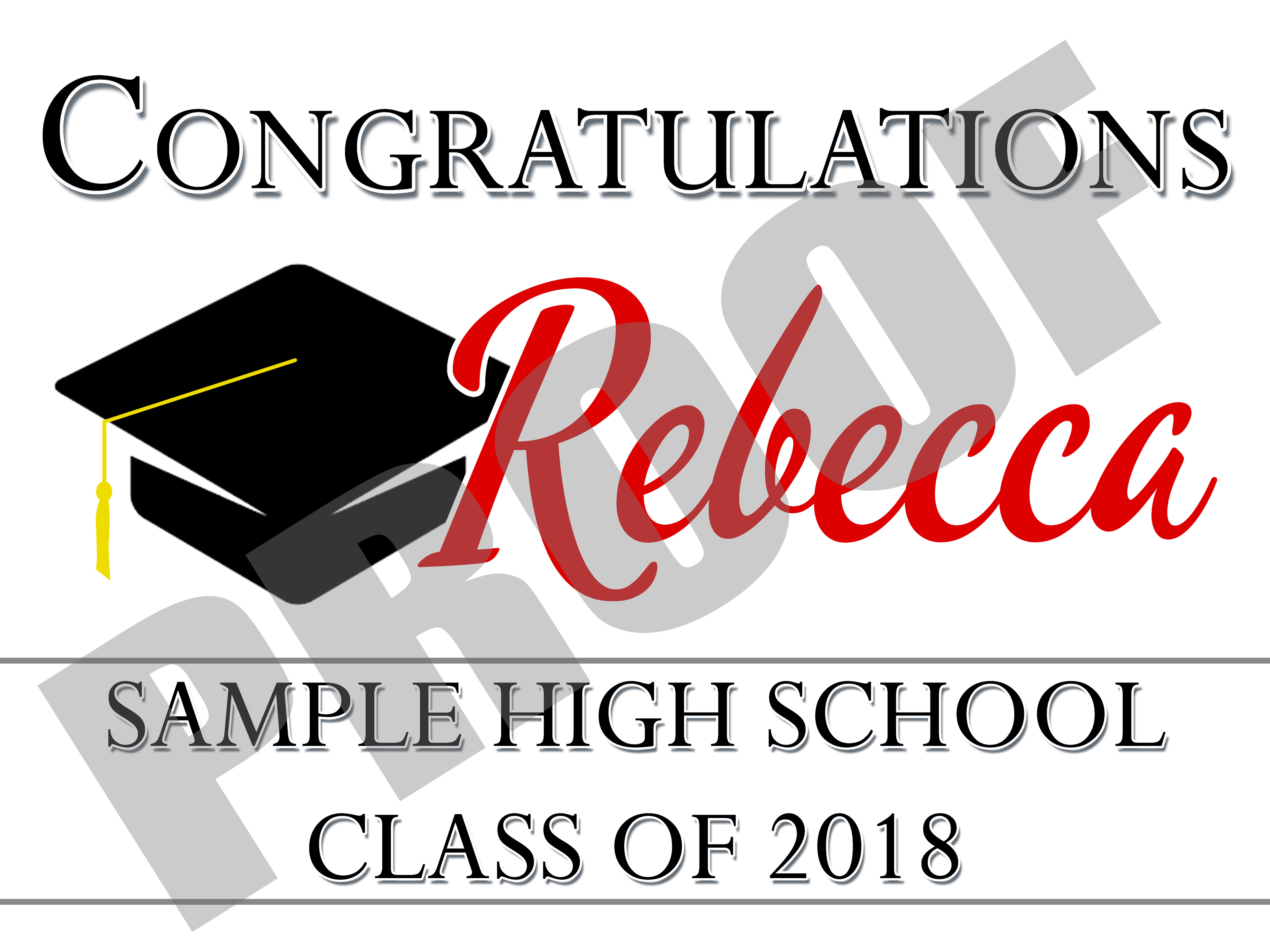 Personalized Graduation Cap Yard Sign - Class of 2022 - Jefferson St ...