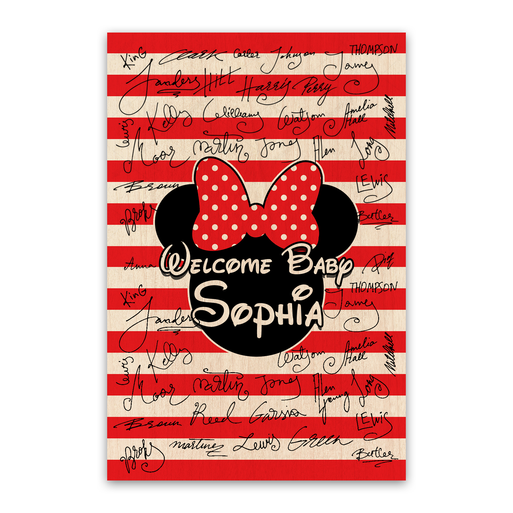 Minnie Mouse - Custom Signature Board - Jefferson St. Designs