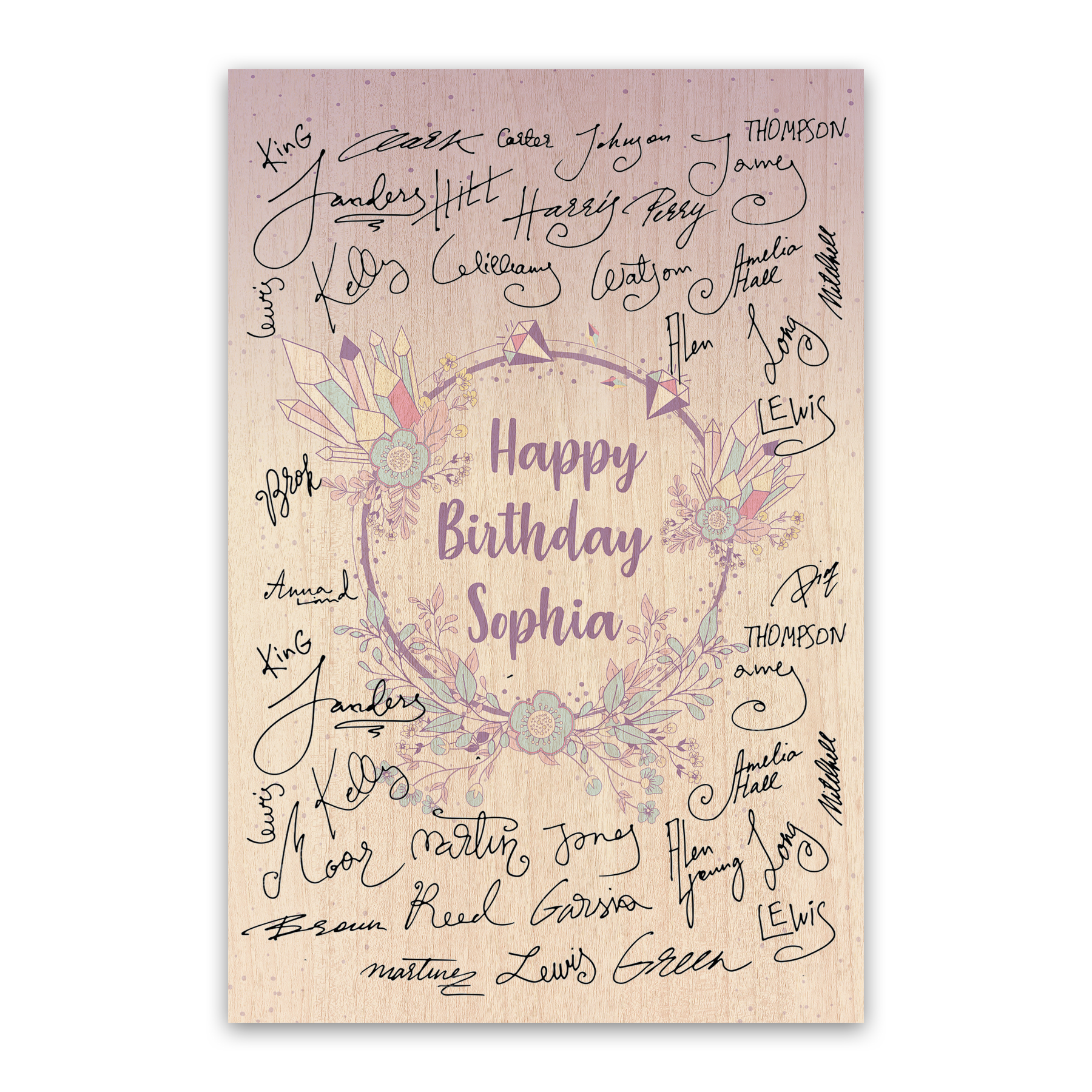 Purple Floral Crystals - Custom Signature Board - Jefferson St. Designs