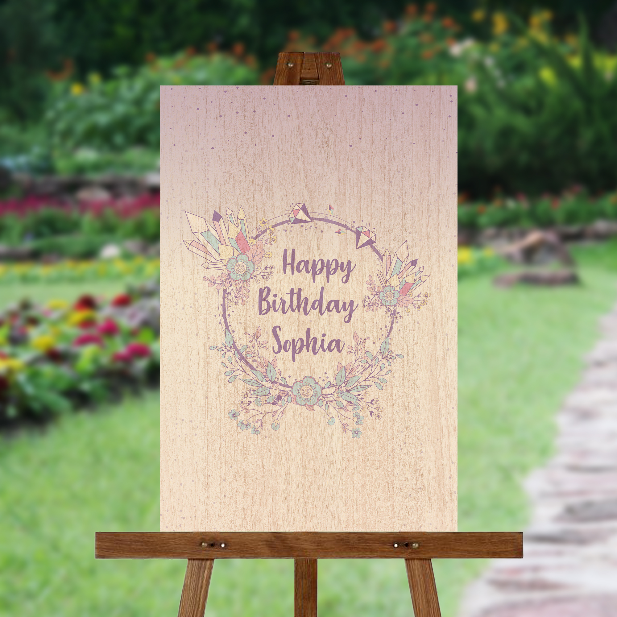 Purple Floral Crystals - Custom Signature Board - Jefferson St. Designs