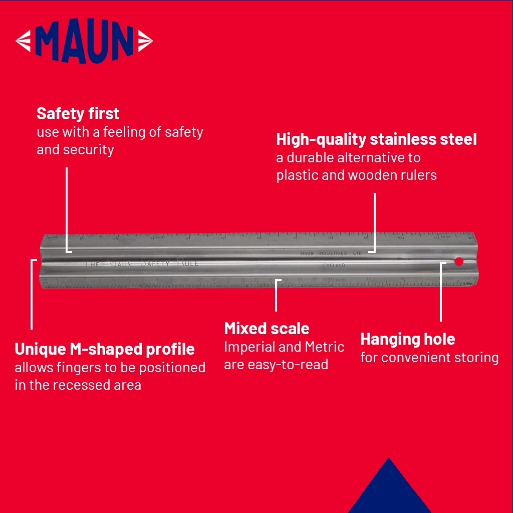 Metal Safety Ruler 12″ | Maun