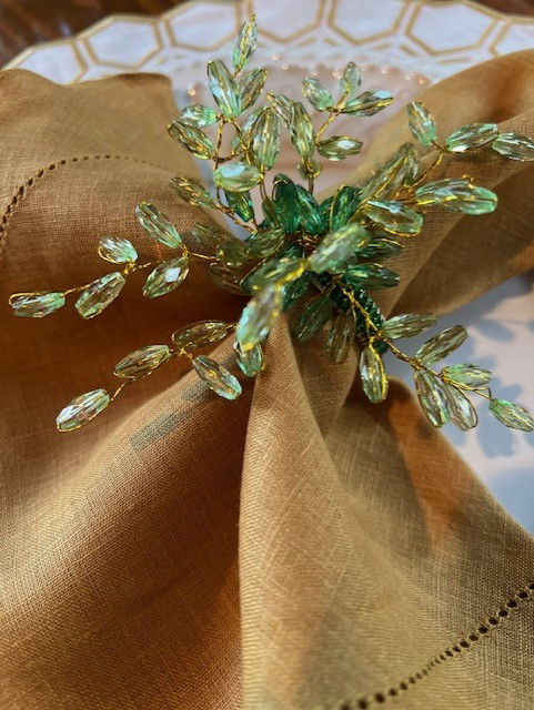 Sparkle Napkin Ring (Green) - Set of 4