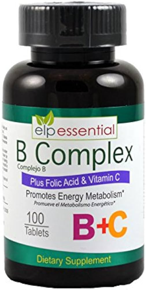 ELP ESSENTIAL B Complex Vitamin/ Complexo B + C Vitaminas Tablets 100'S COMPLEJO B : Health ...