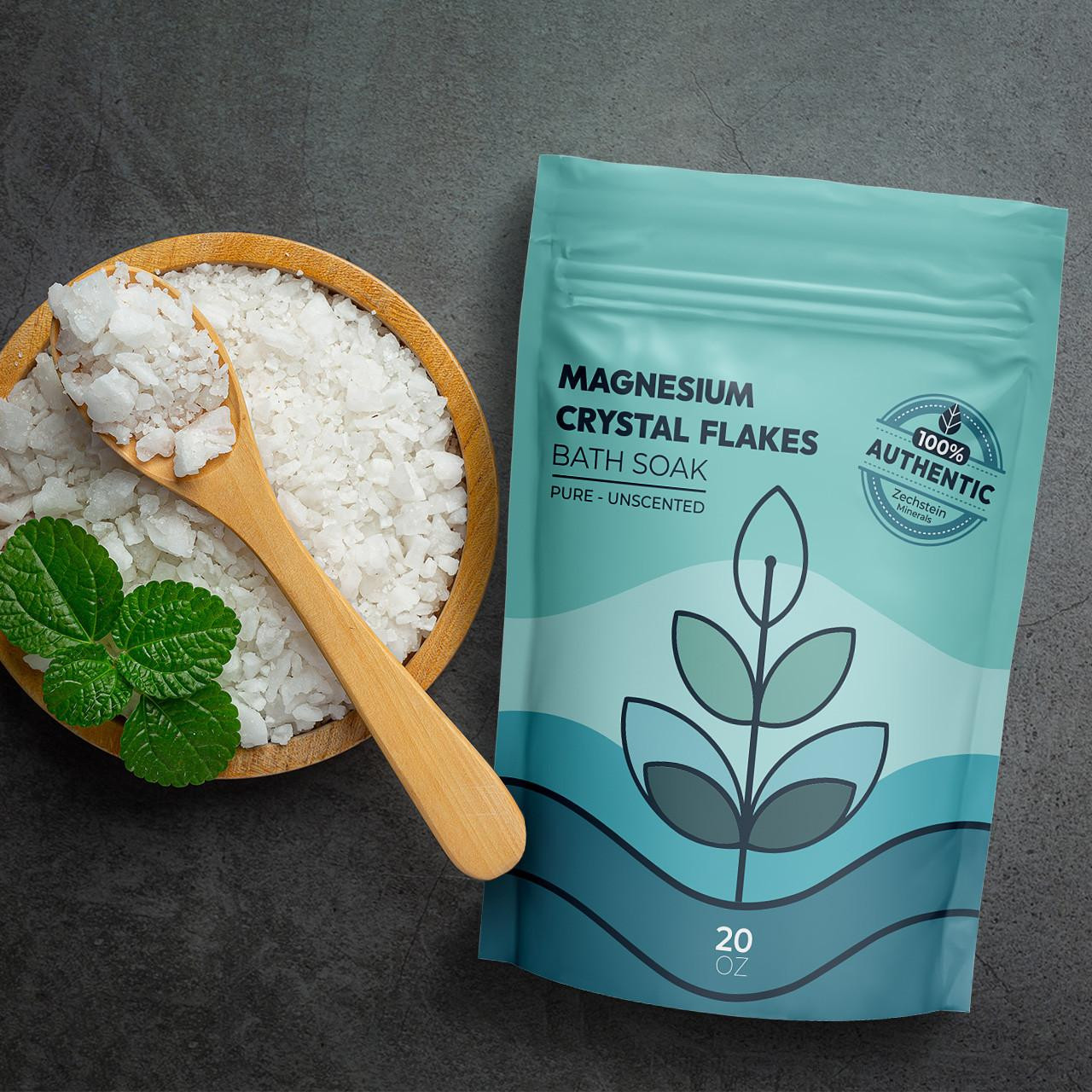 Magnesium Crystal Flakes Bath Soak 20oz | Midwest Sea Salt Company
