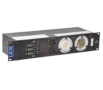 Lex 2RU Rack Mount Power Distribution, L21-30 In/Thru to PowerCON