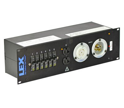 Lex 3RU Rack Mount Power Distribution, L21-30 In/Thru to (3) L5-30 and ...