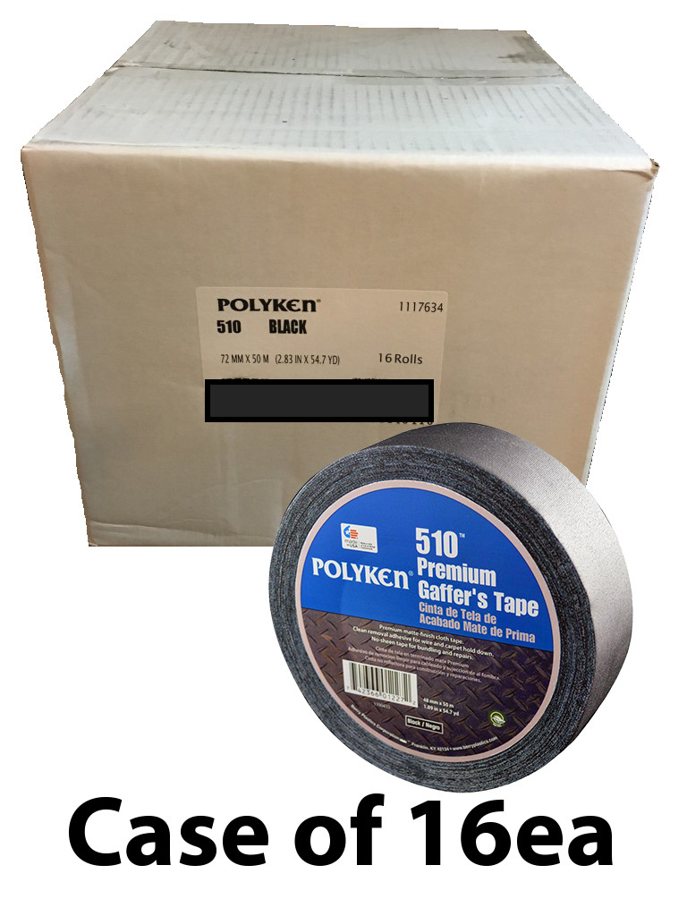 Polyken 510 Gaffer's Tape by the Case, 3"x55yds