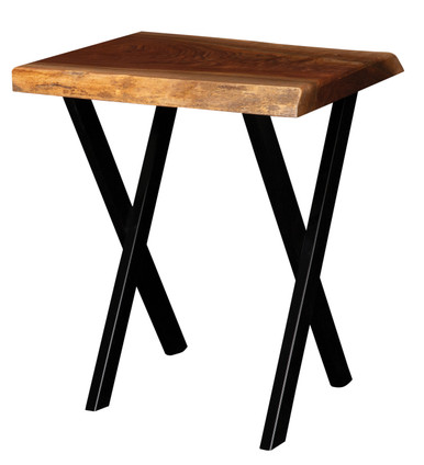 LIVE EDGE END TABLE-CROSSED LEGS - Sturbridge Flea Market