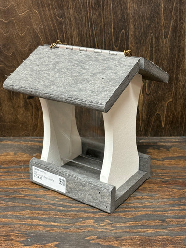 MINI BIRDFEEDER-GRAY/WHITE - Sturbridge Flea Market