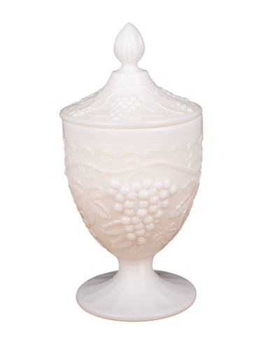 Imperial Milk Glass Covered Chalice Rustic Brew Candle - SFM SHOP