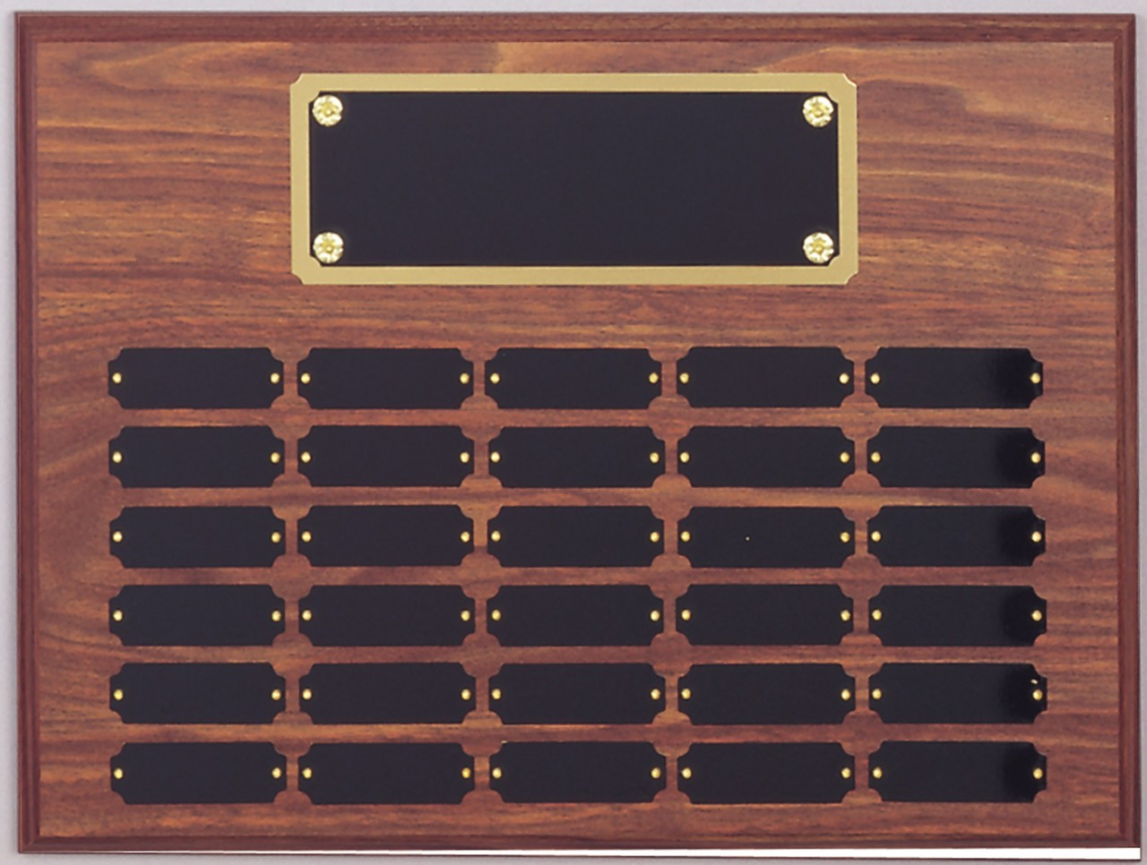 12" x 16" (30 Plate) Walnut Finish Perpetual Plaque with Plate Border ...