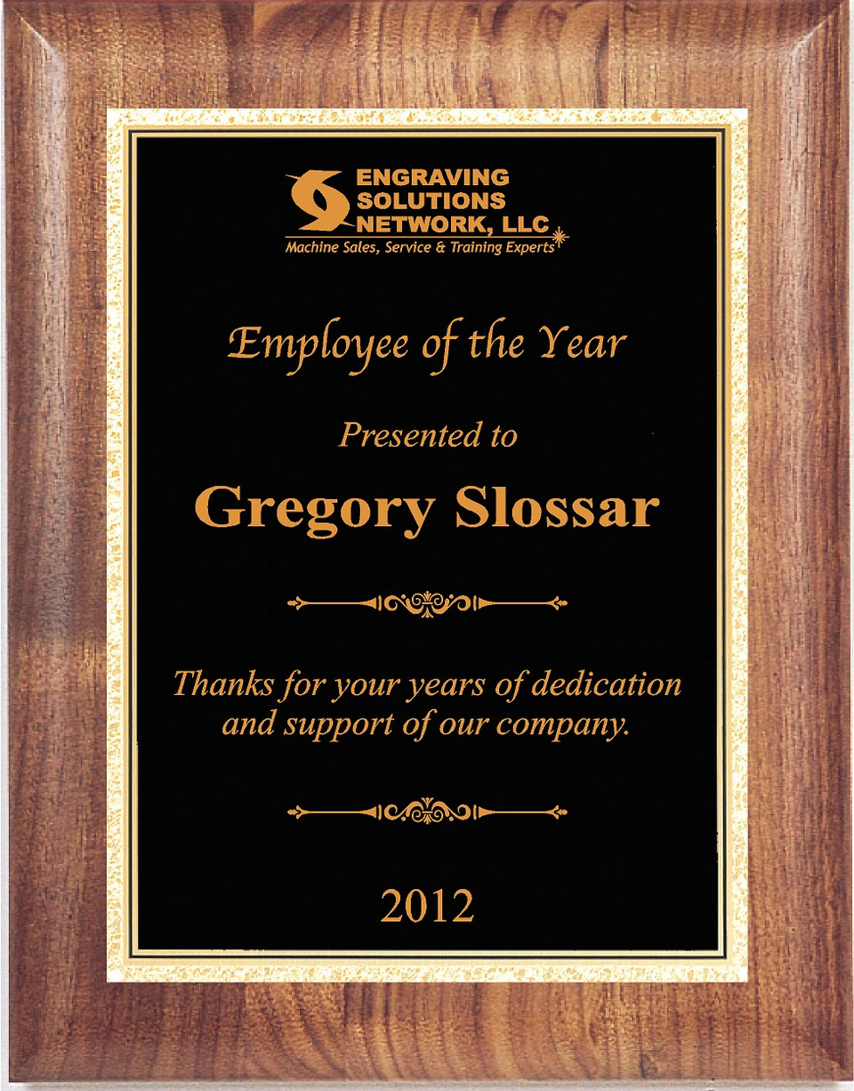 Solid Walnut Award Plaque - Multiple Size Options - Bridgewater Trophy