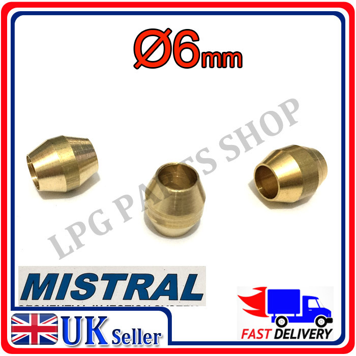 MISTRAL 6mm Brass OLIVES Compression fitting copper steel pipe gas lpg ...