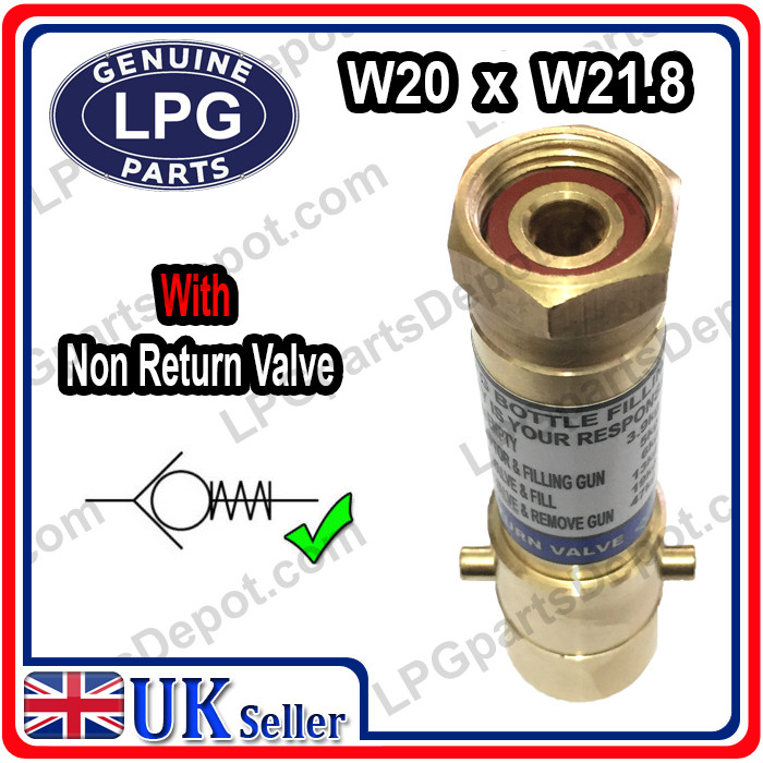 Propane Bottle Gas BAYONET Adaptor with W20 Right Hand thread swivel ...