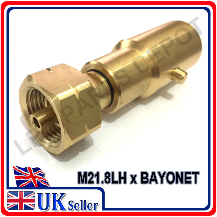 Propane Bottle Gas Adaptor with W21.8 Left Hand FEMALE SHELL thread ...