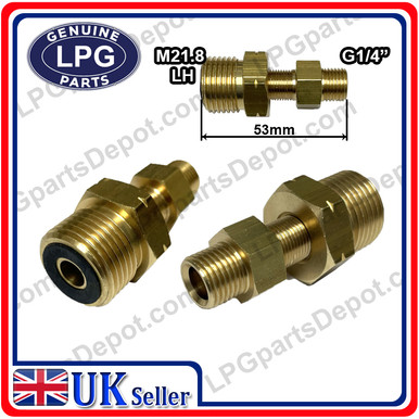 M21.8 x G1/4" Metal BRASS connector threaded coupling propane gas bottle