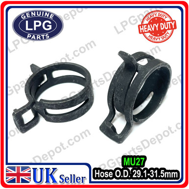 Size 27:: Spring Hose Clips Self Clamping CARBON STEEL Clamps Radiator ...