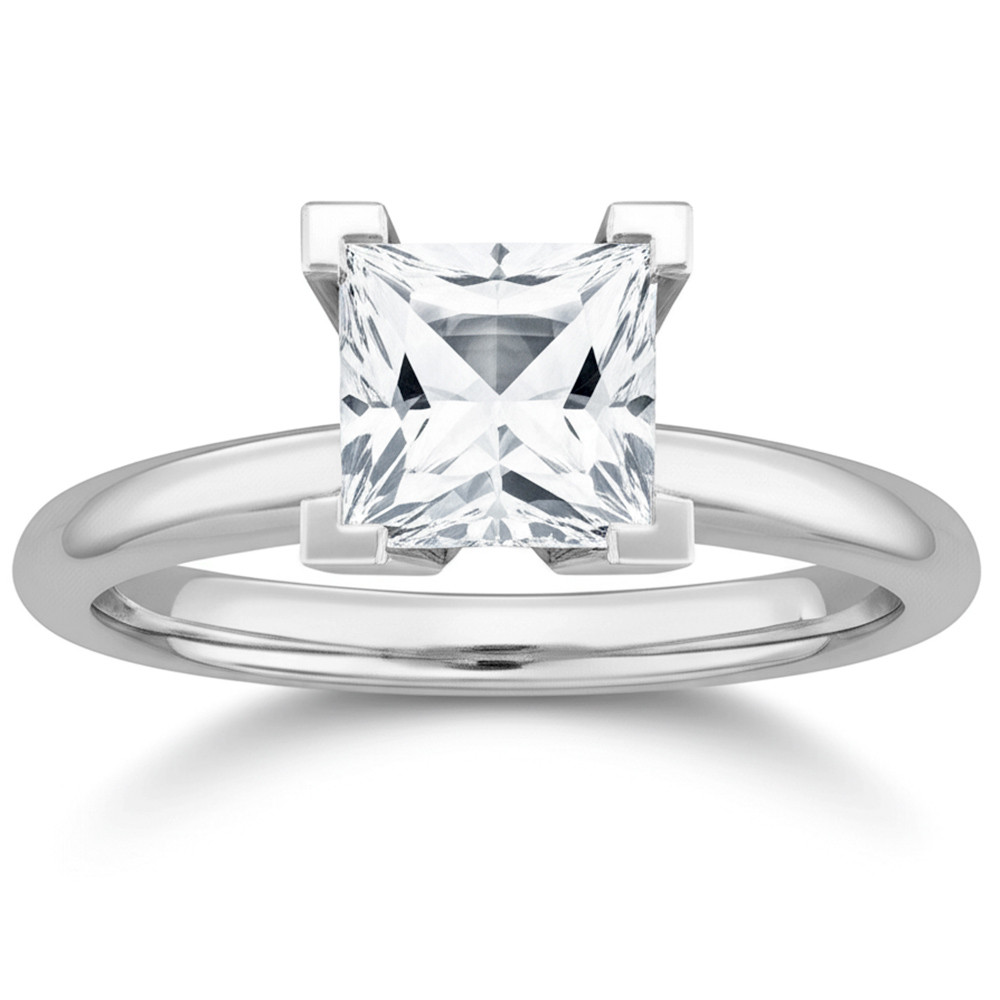 Emerald-Cut Solitaire Engagement Ring Rectangular Setting