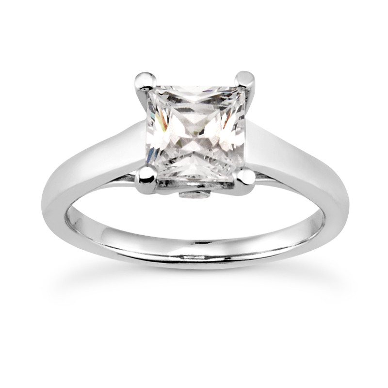 Princess Cut Diamond Engagement Solitaire Ring Setting