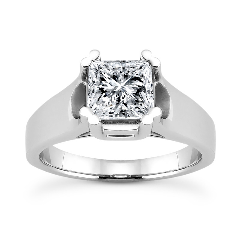 Fancy Solitaire Engagement Ring Setting Textured Band