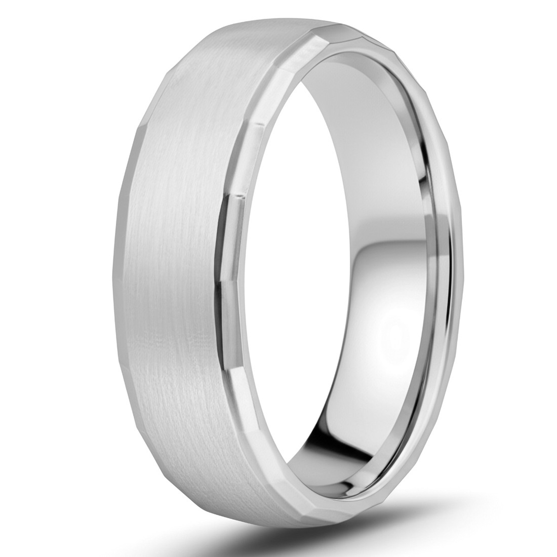 Satin/Brushed & Polished Wedding Band Ring 14k Gold