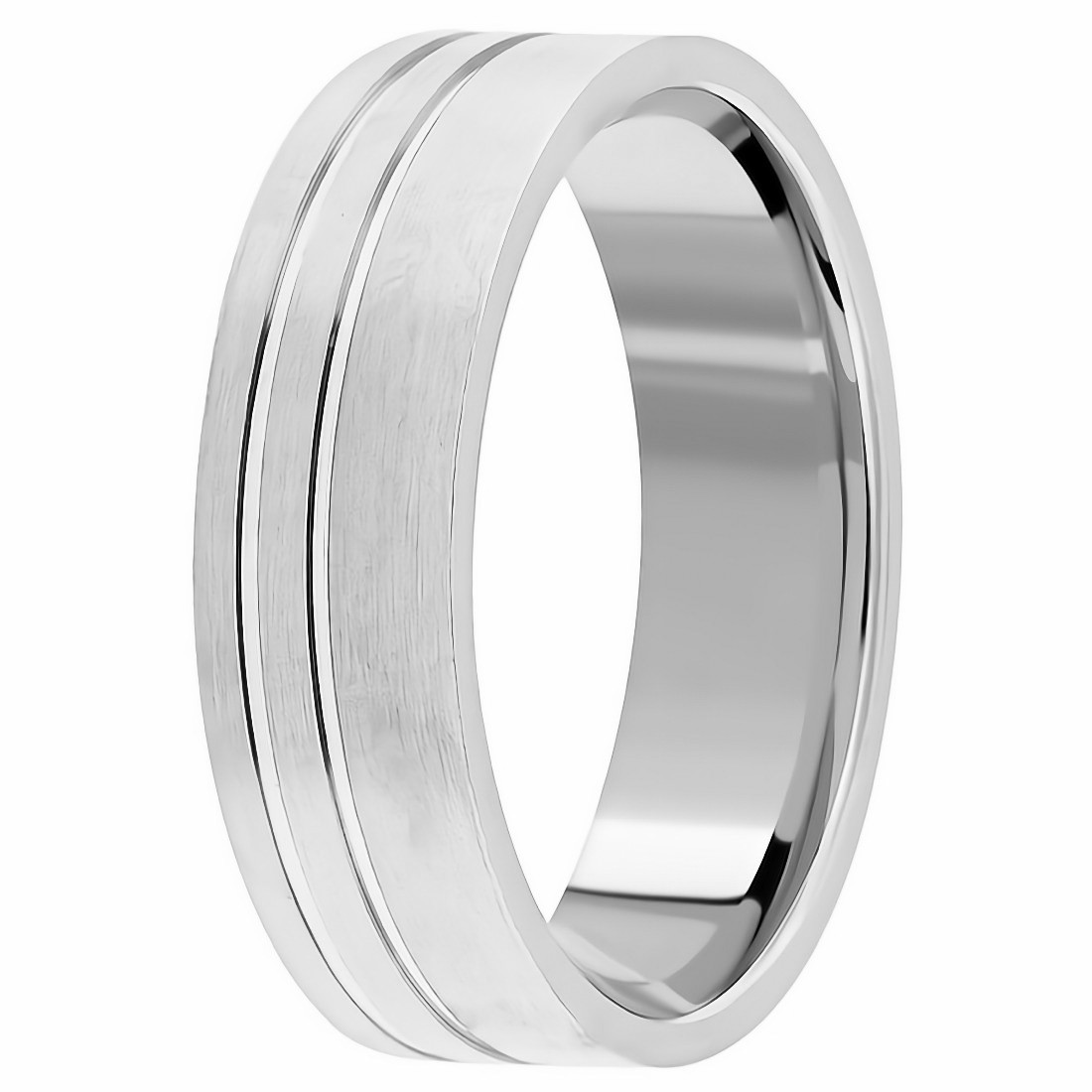 Brushed/Satin Wedding Band Matte Ring For Men Women 18k Gold