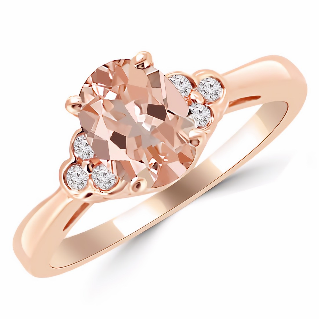 Peach Pink Morganite Engagement Rings - Jewelry Point