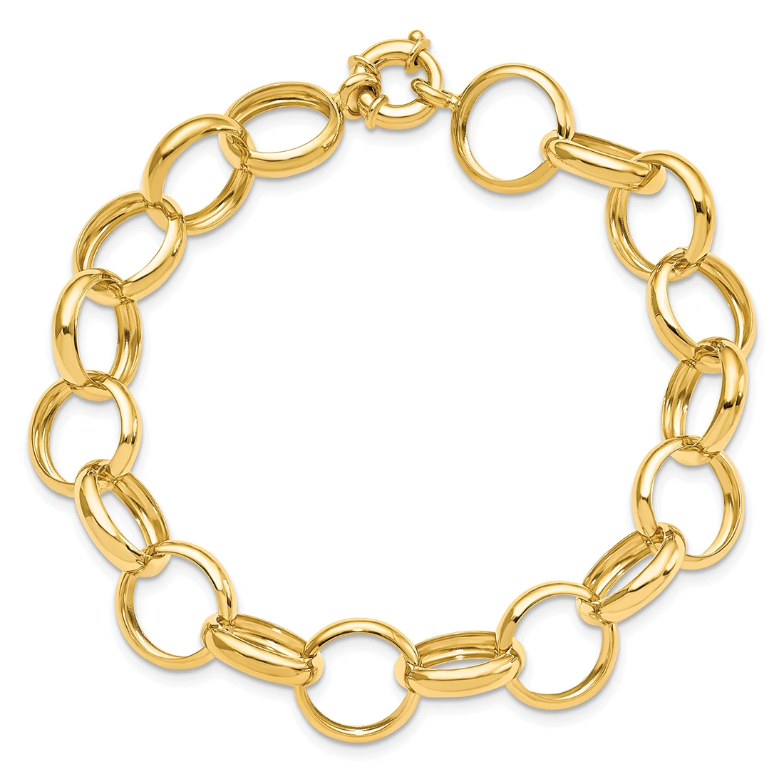 Polished Round Link 14k Yellow Gold Bracelet 8 Inches