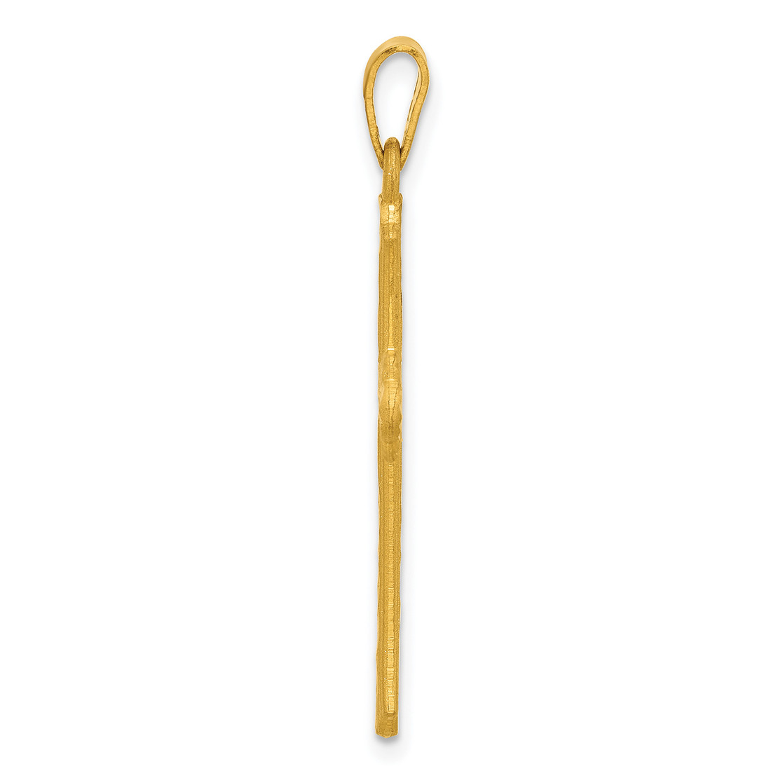 Pure 24k Gold Textured Cross Pendant Necklace