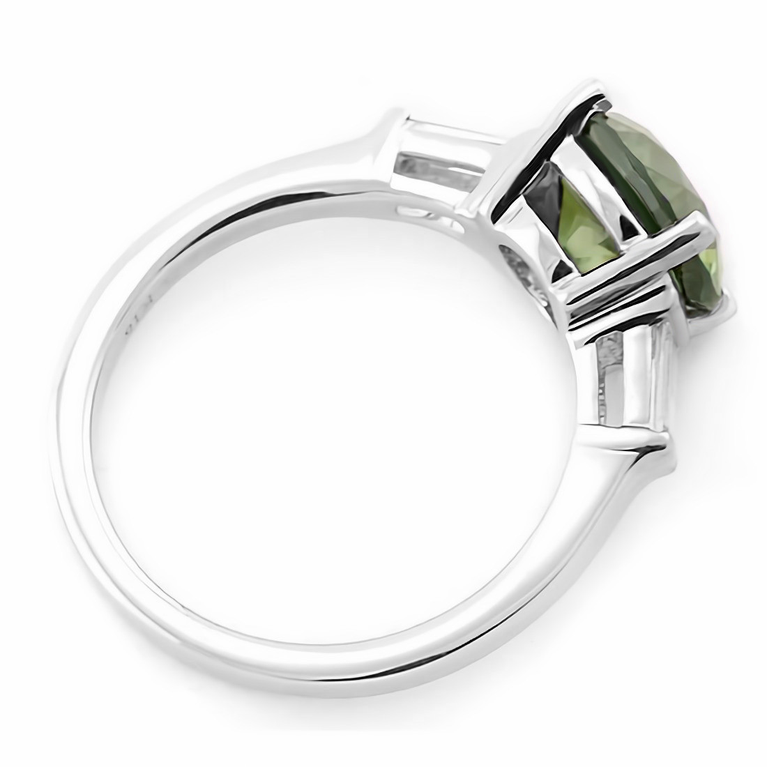 2.86ct VS1 Green Diamond Three-Stone Engagement Ring