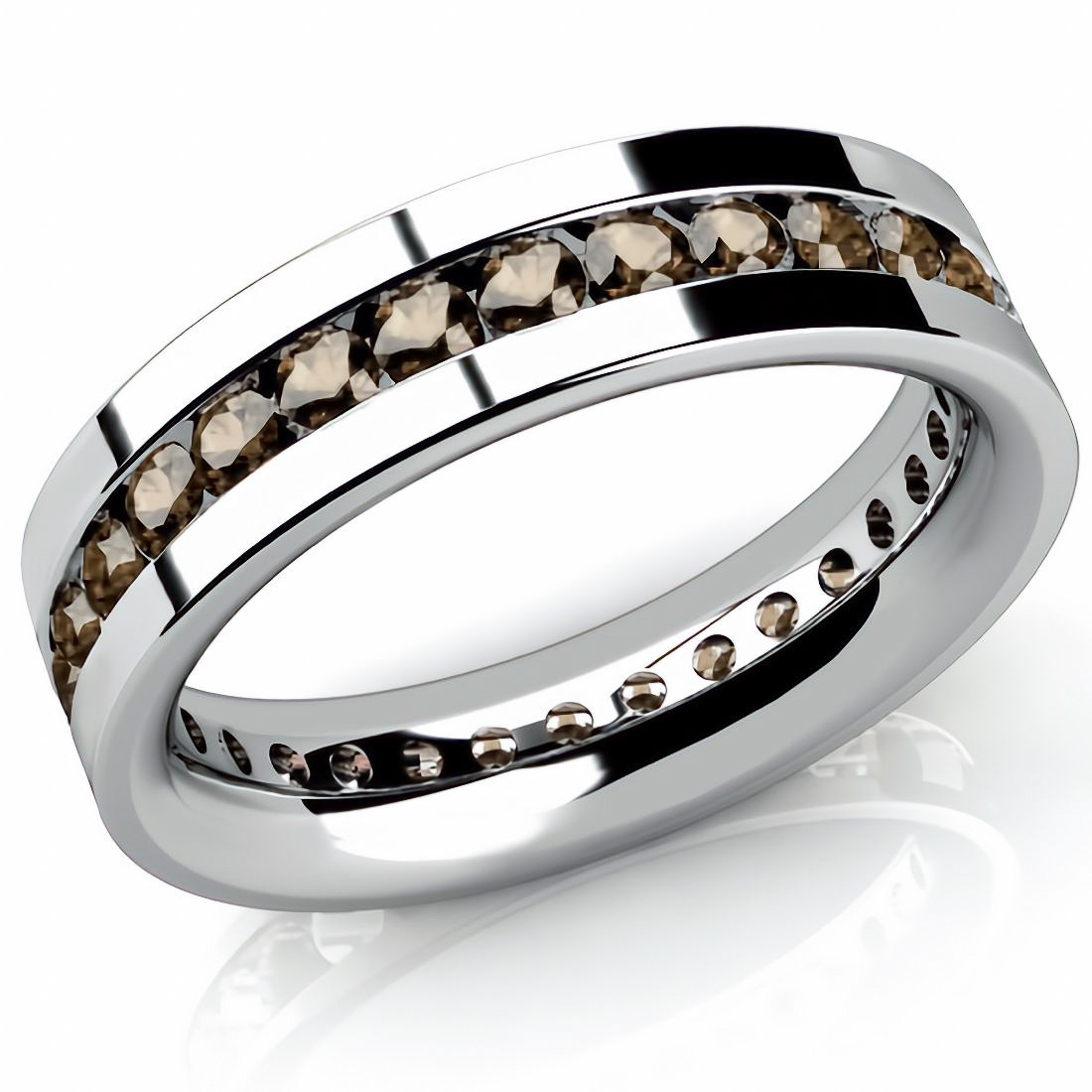 Champagne Brown Diamond Men's Eternity Wedding Band Ring