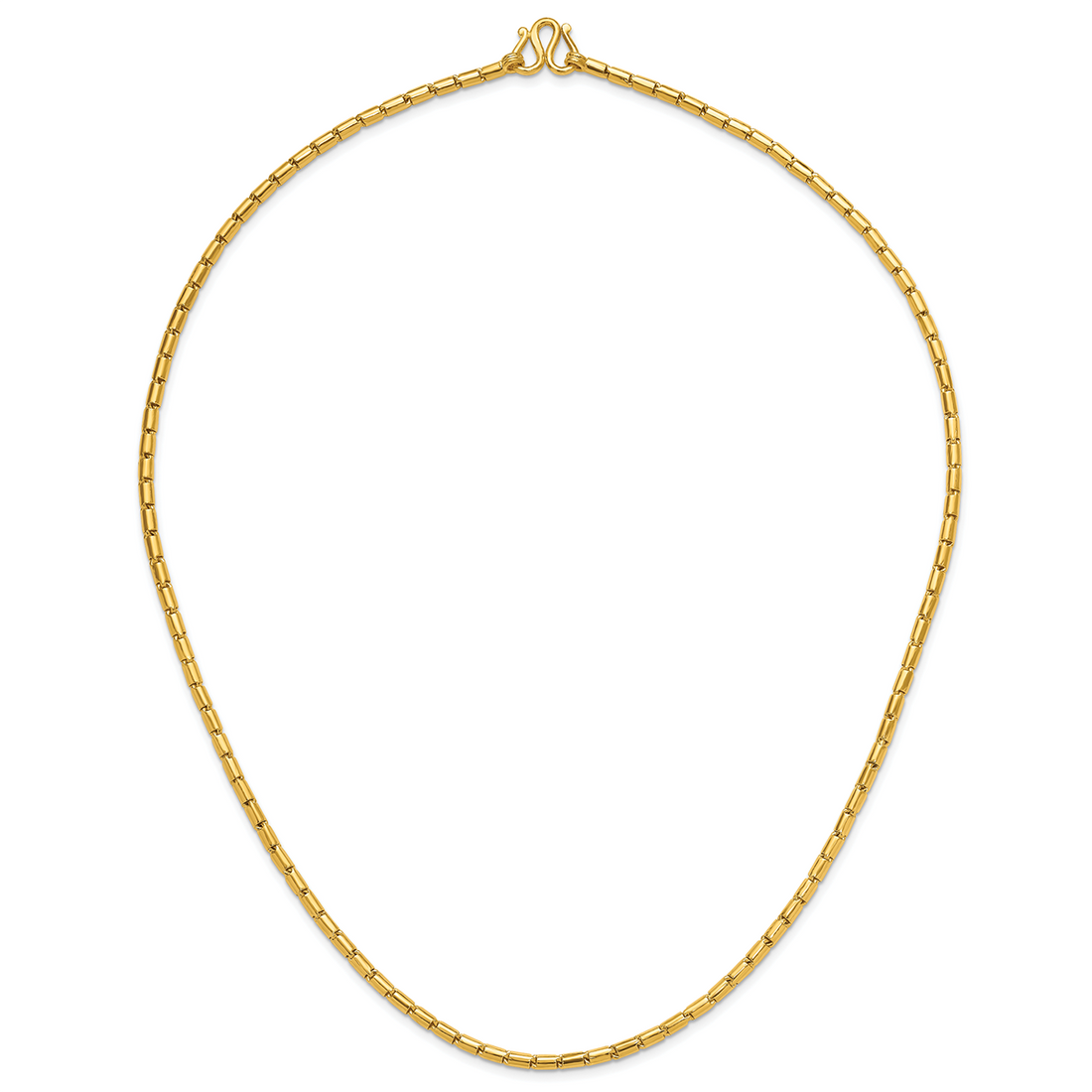 Men's Pure 24k Gold Tube Link Chain Necklace 24" 44 Grams