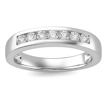 Half Carat Diamond Wedding Ring Seven-Stone Channel Band
