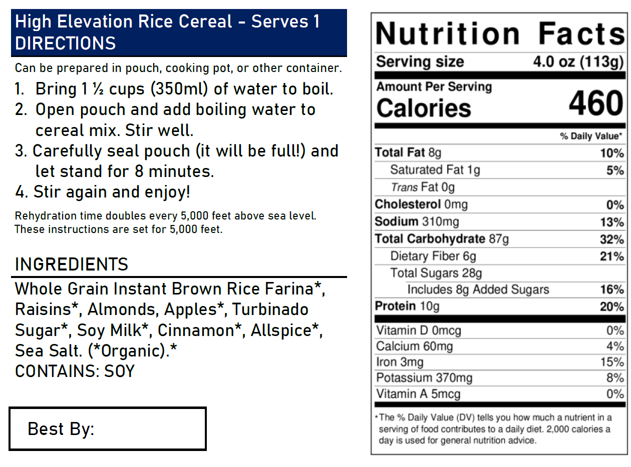 Instant Organic Rice Farina Cereal with Nuts, Apples, Raisins, and ...