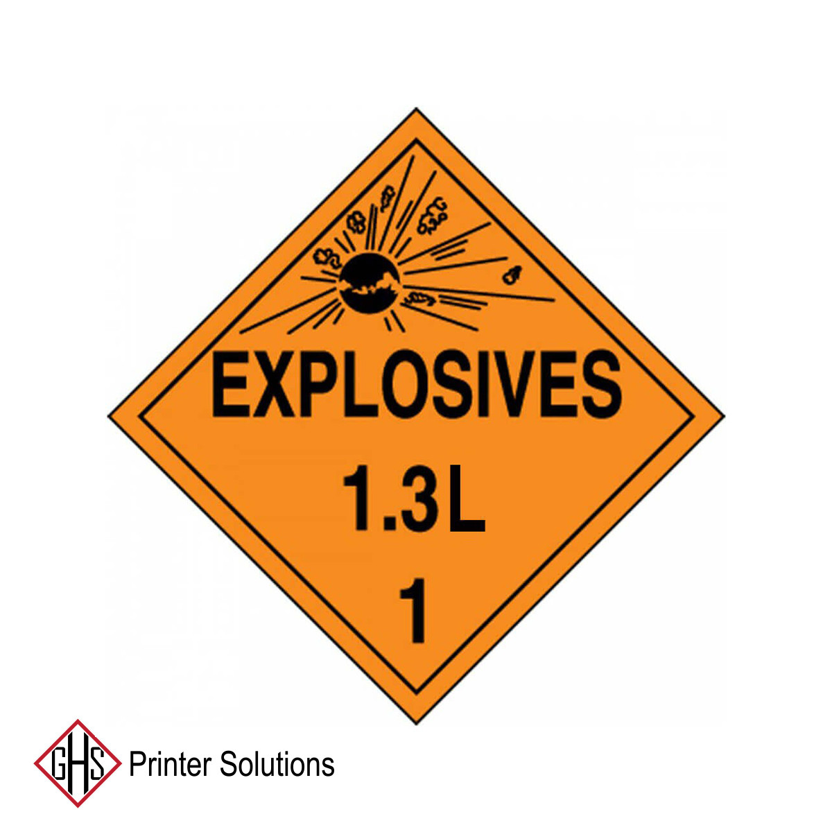 DOT Placard: Hazard Class 1 - Explosives & Blasting Agents (1.1A)