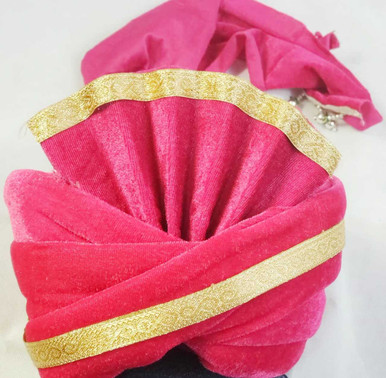 Wedding Safa Rental, Turban , Paghari rental Pink Velvet