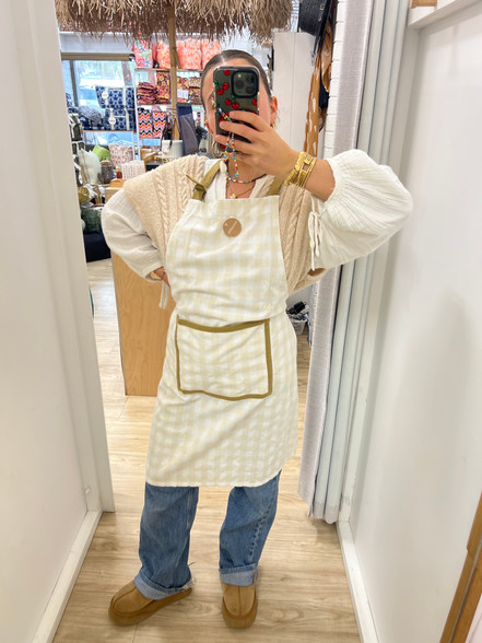 GERMAINE COTTON APRON BEIGE - Heidi Beau