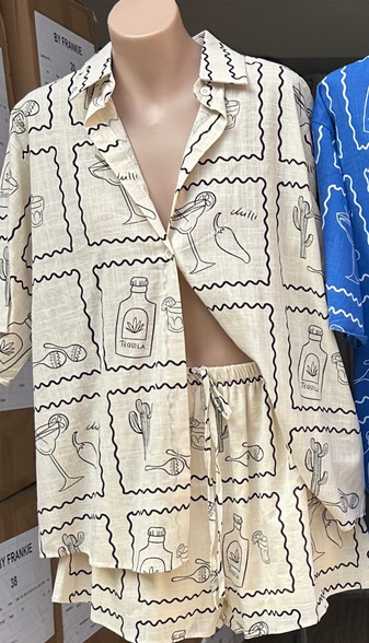 CACTUS TEQUILA SHORT SET BEIGE/BLACK - Heidi Beau