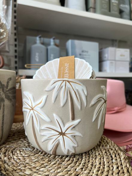 CAPRI CERAMIC POT NAT/WHT/TAN - Heidi Beau