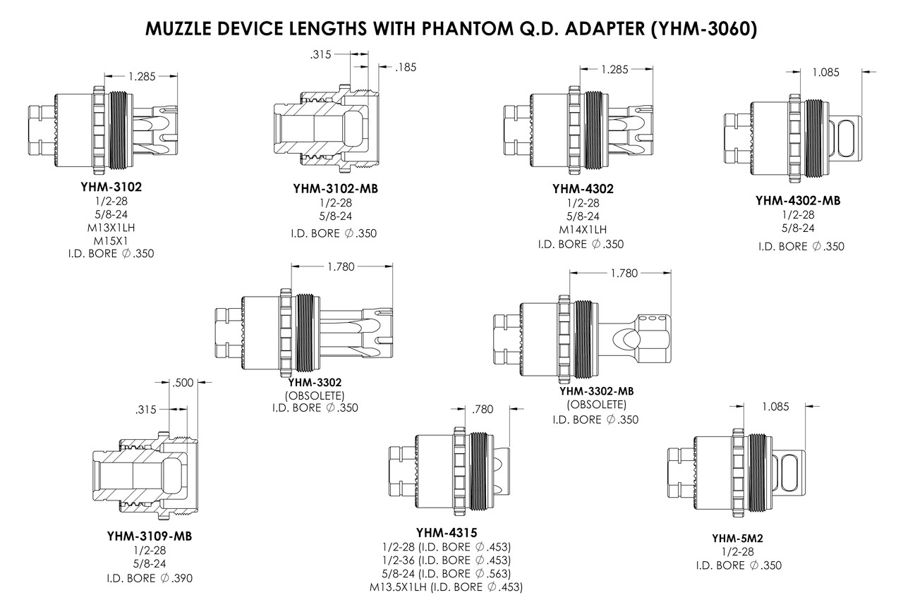 PHANTOM QD HUB ADAPTER - YHM-3060 - Yankee Hill Machine Co.