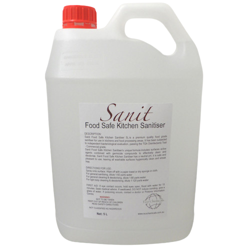 Sanit Food Safe Kitchen Sanitiser 5L - Splitboxes Australia Pty Ltd