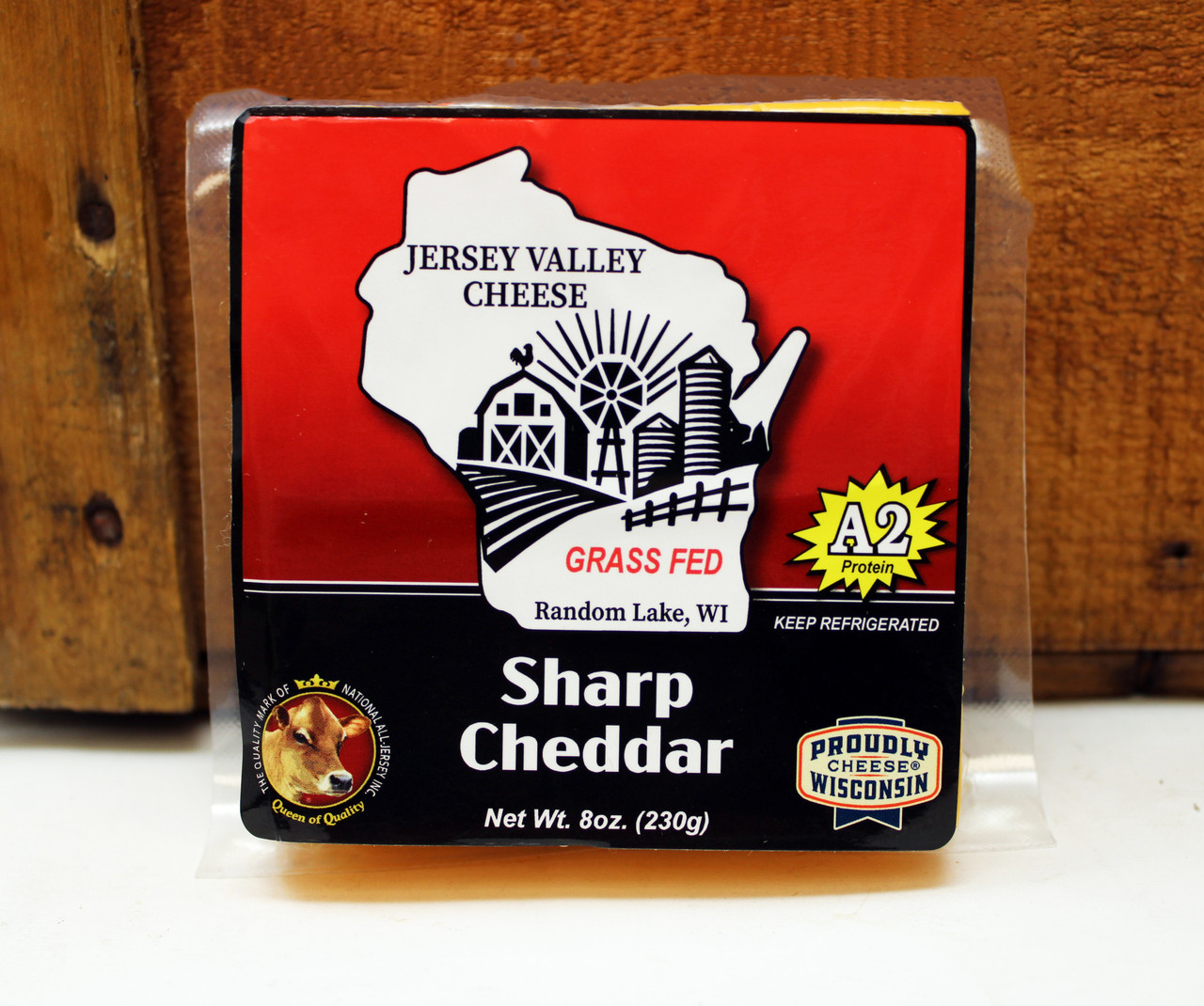 Sharp Cheddar A2 8oz Jersey Valley Cheese