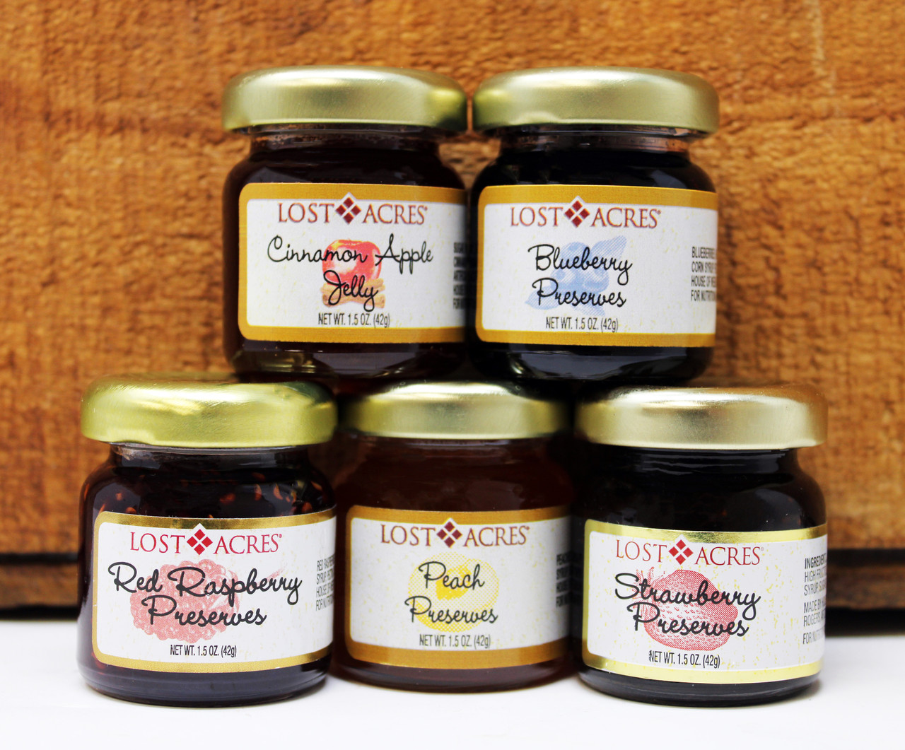 1.5oz Jelly and Preserves Assortment Lost Acres, featuring 1 each of 5 ...
