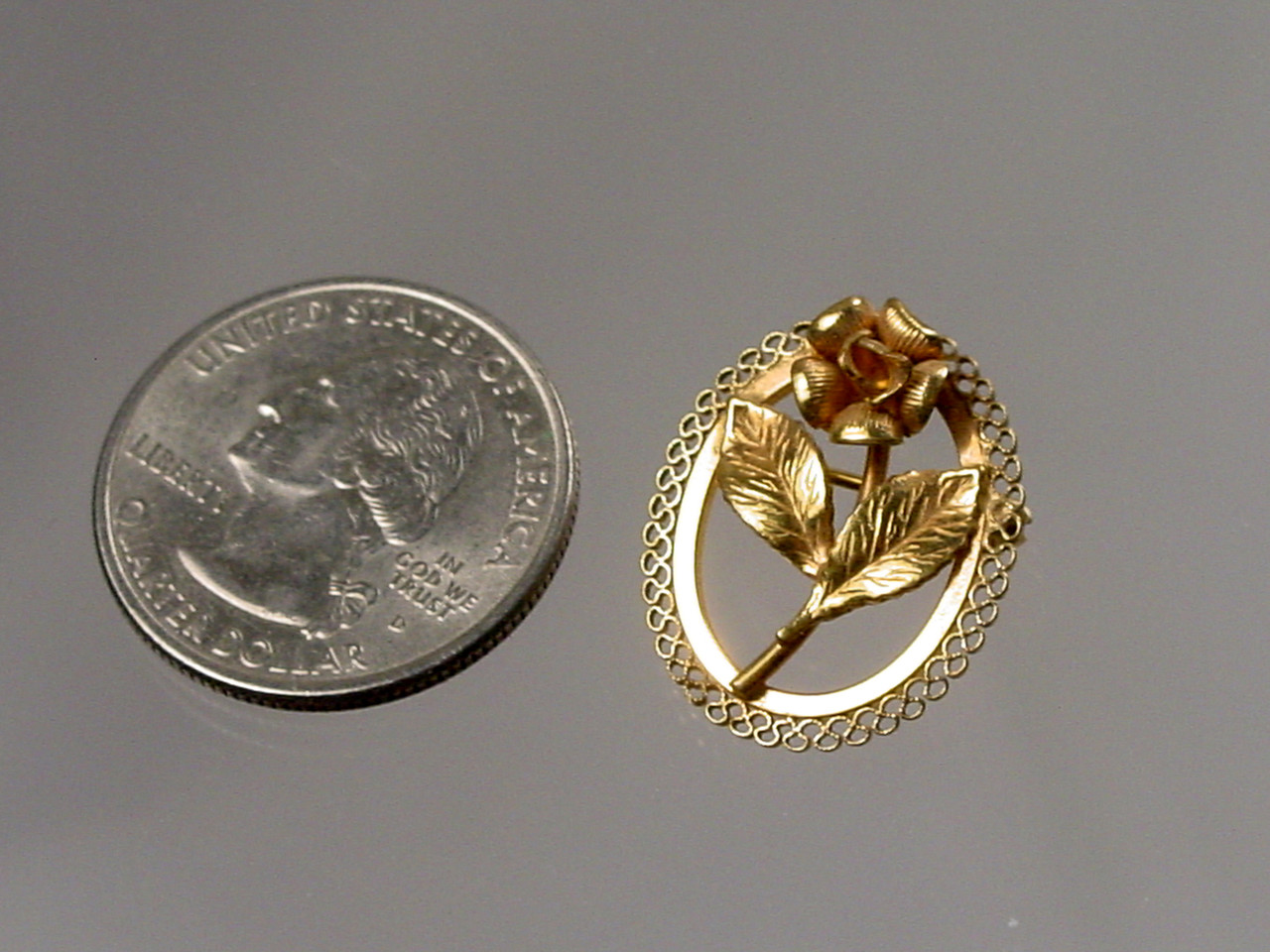 Danecraft Gold Filled Rose Pin