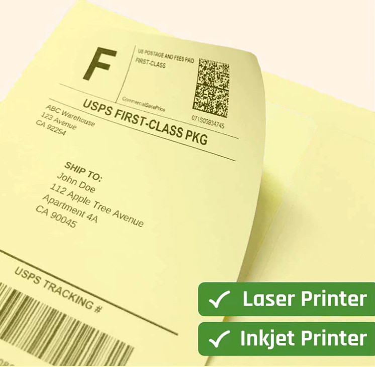 Buy A4 Sticker Paper Labels (Matte Yellow) for Inkjet & Laser Printers ...
